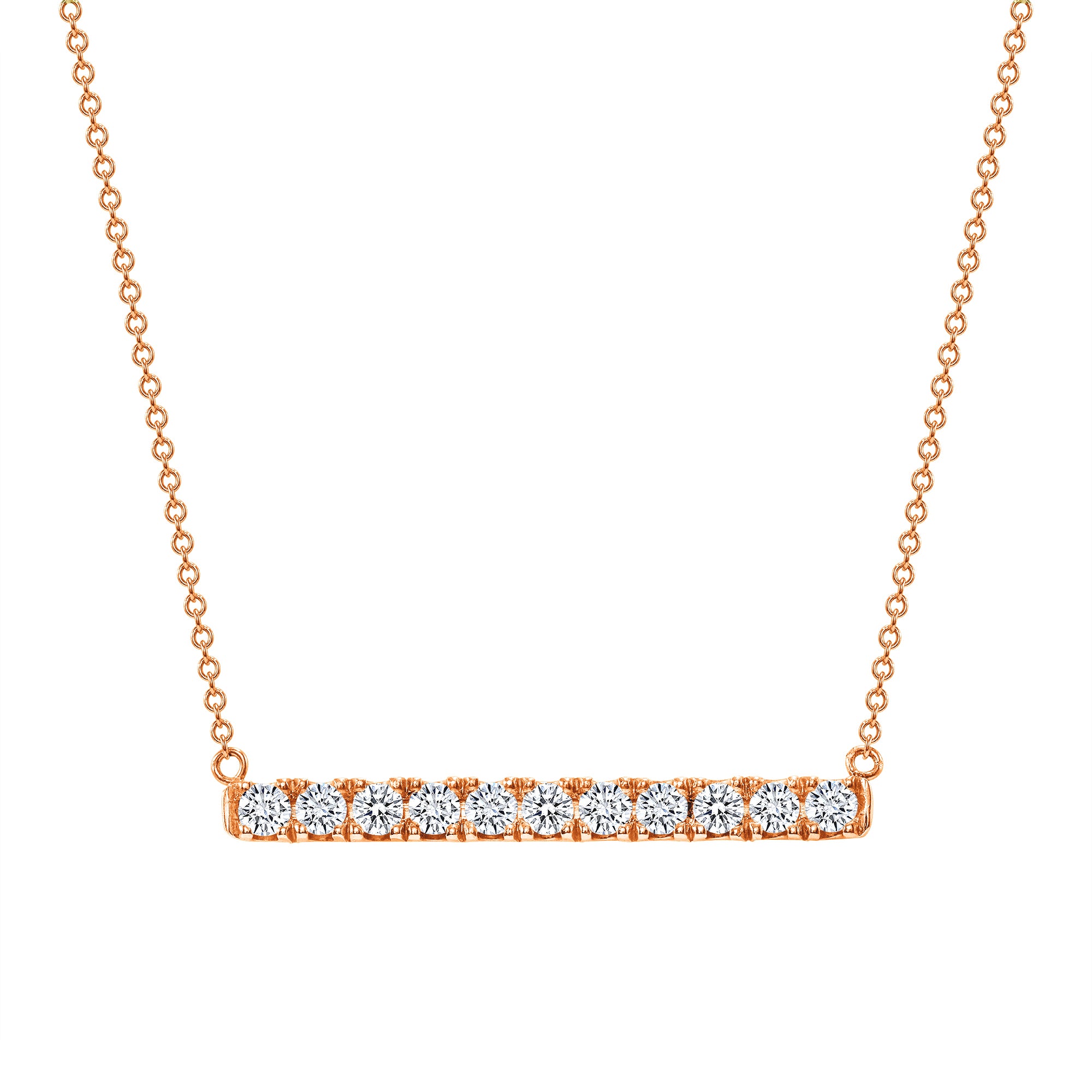 Horizontal Gold Bar Necklace – Diamonds by Azi